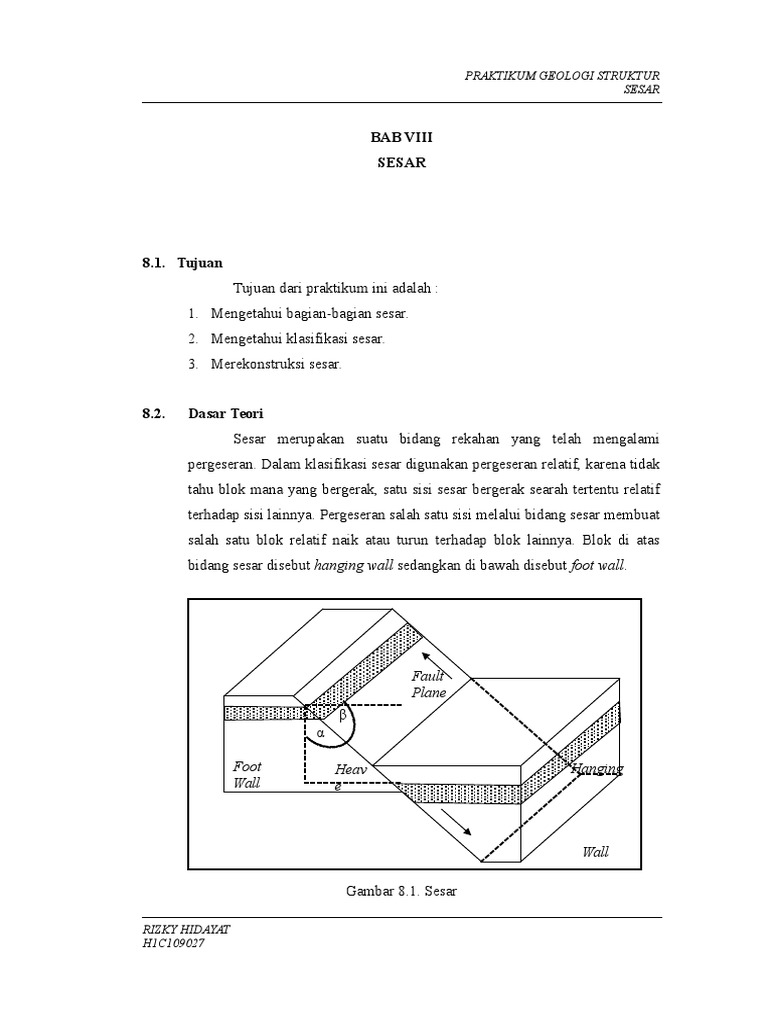 Klasifikasi dan Struktur Sesar Geologi | PDF | Metode & Bahan Ajar ...