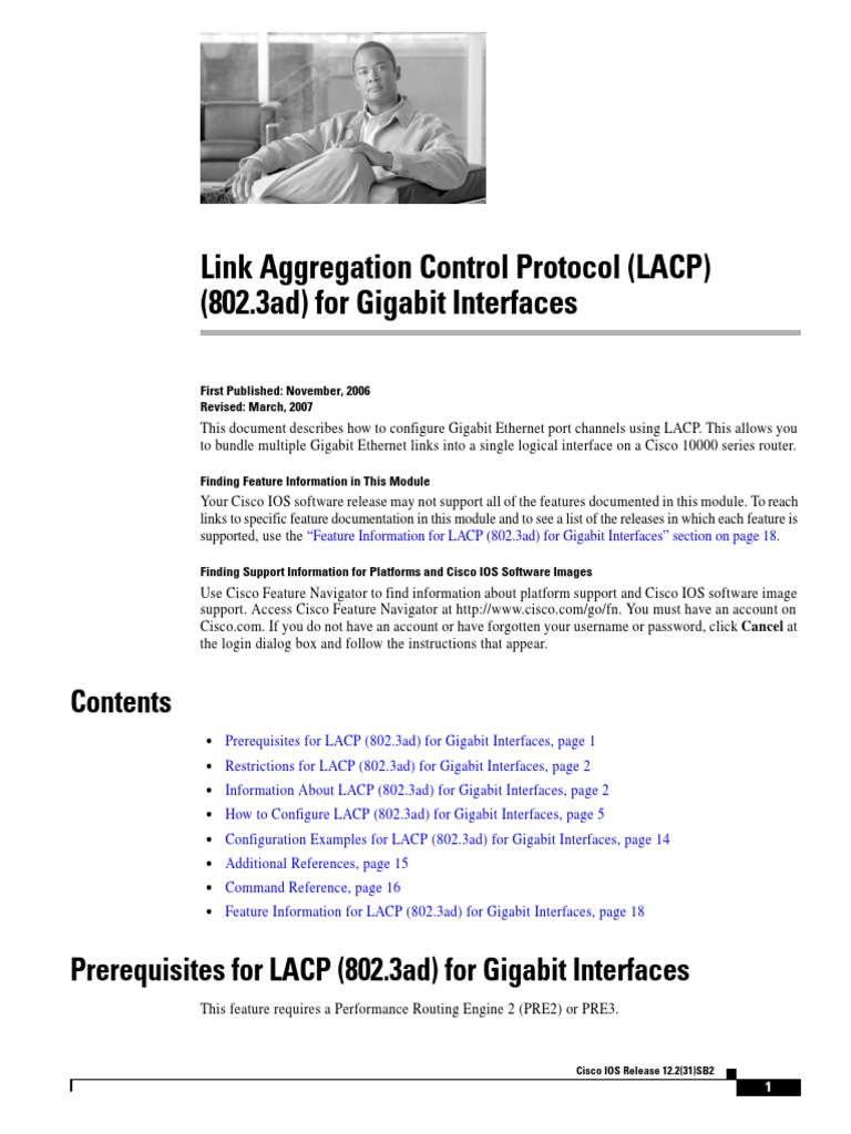 Link Aggregation Control Protocol (LACP) | PDF | Router (Computing ...