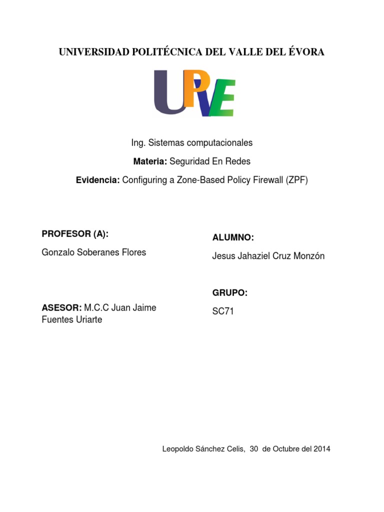 Configuring A Zone-Based Policy Firewall (ZPF) | PDF | Firewall (Computing) | Port (Computer ...