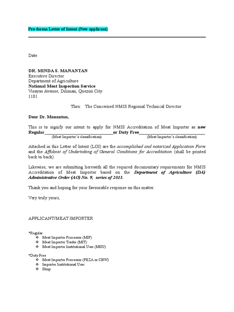 Letter of Intent New | PDF