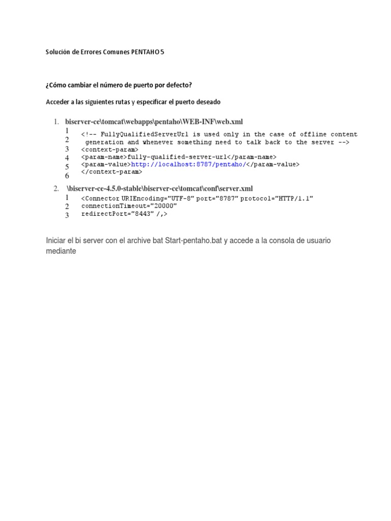 Solucion Errores Comunes Pentaho | PDF | Informática