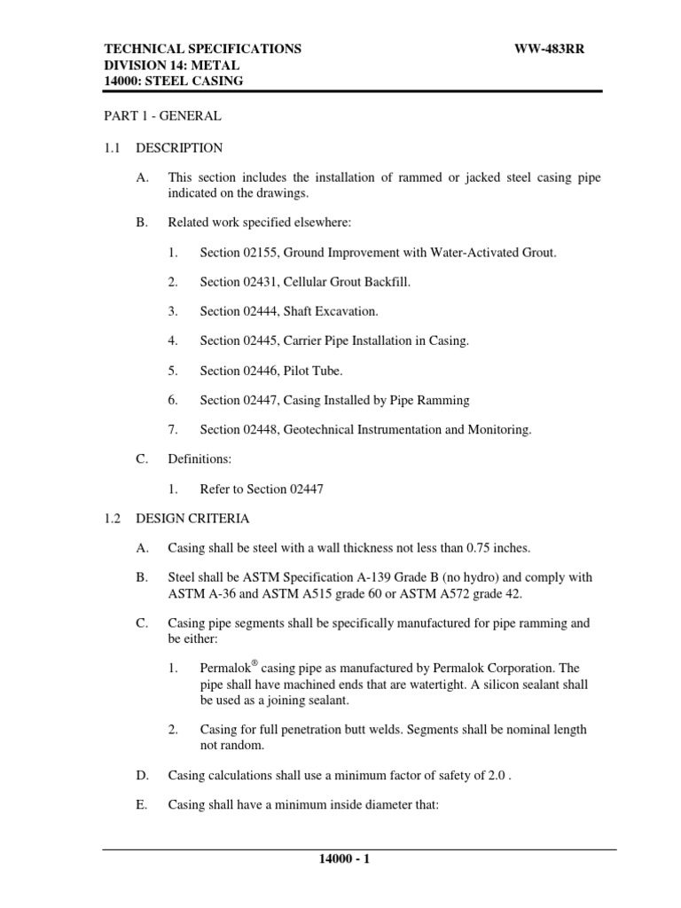 Specs - Steel Casing | PDF | Pipe (Fluid Conveyance) | Welding