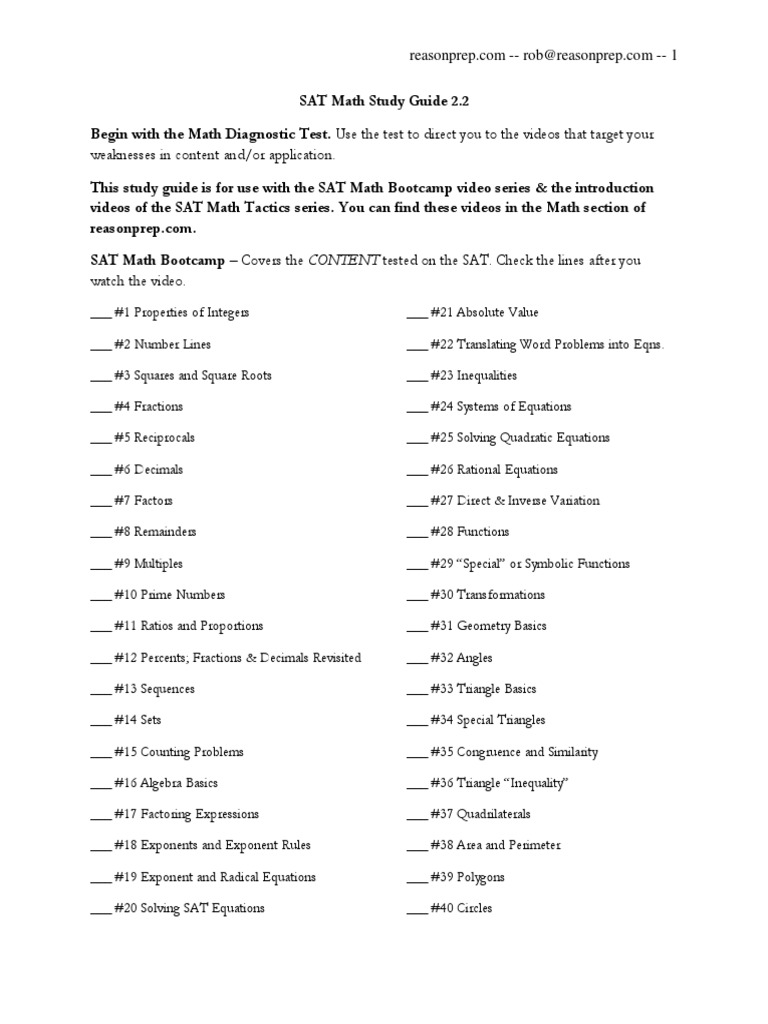 Ultimate SAT Math Study Guide | PDF | Computers
