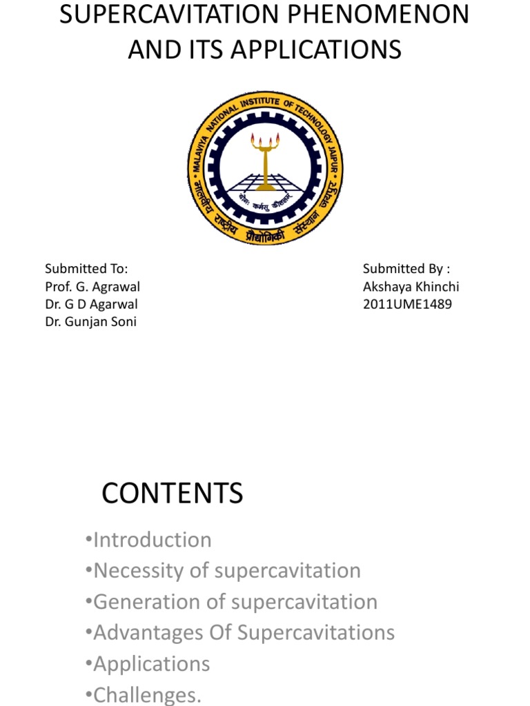 Supercavitation: Phenomenon & Uses | PDF | Fluid Mechanics | Applied ...