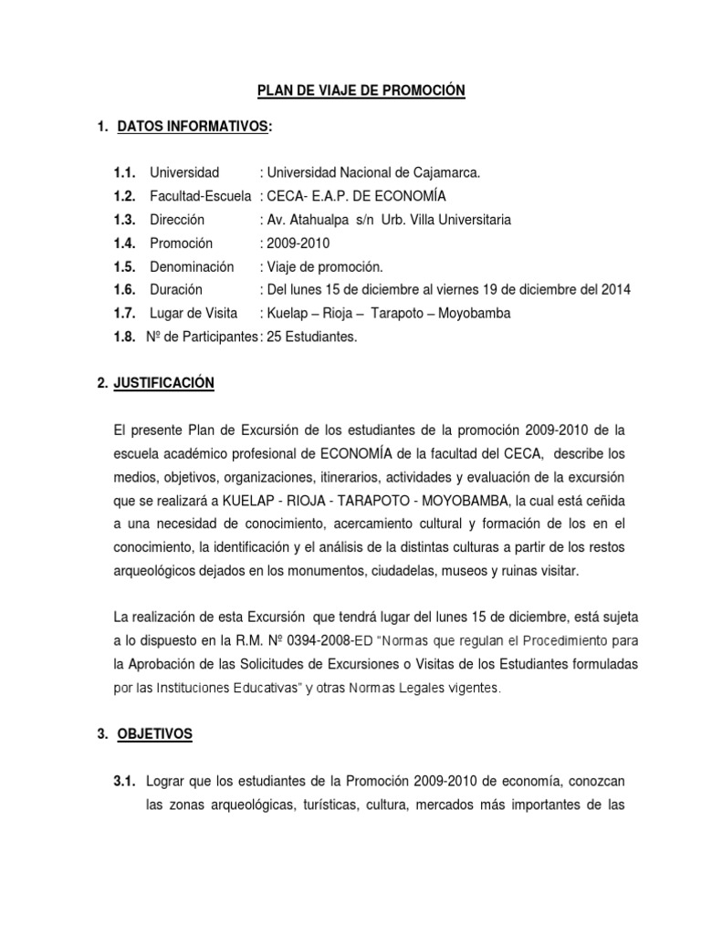 Plan de Viaje de Excursión | PDF | Lima | Cultura (general)