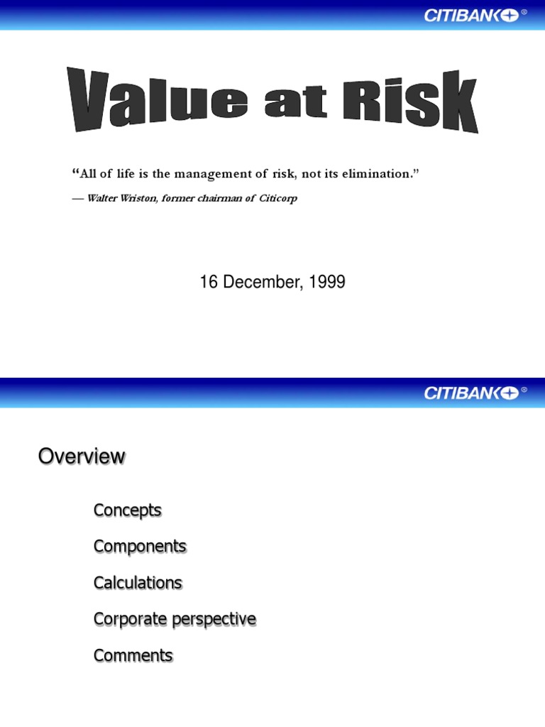 Var | PDF | Value At Risk | Volatility (Finance)