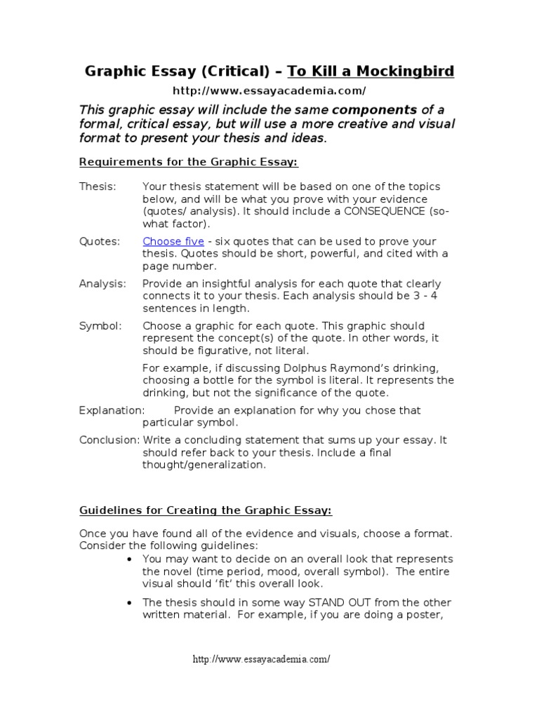 To Kill a Mockingbird Graphic Essay | PDF | Essays | Thesis