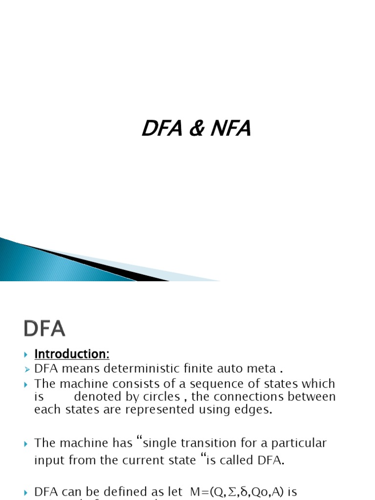 DFA and NFA Overview | PDF