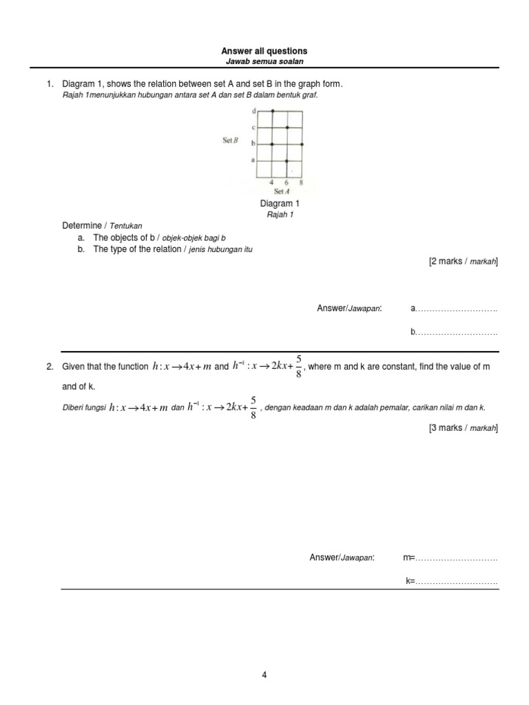 Addmath Form 4 | PDF | Quadratic Equation | Algebra