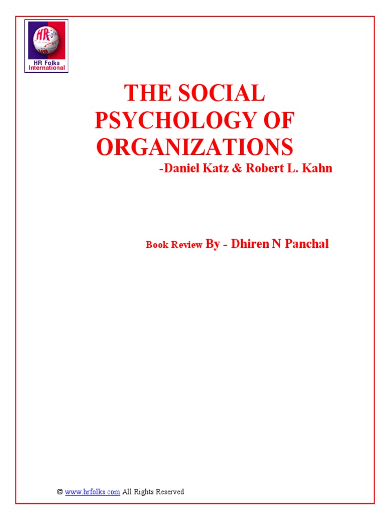 1978 Katz Kahn Psychology of Organisation | PDF | System | Leadership