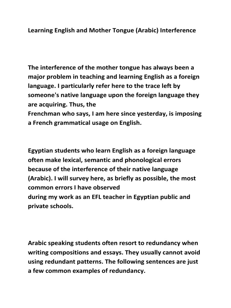 Learning English and Mother Tongue | PDF | Noun | English Language