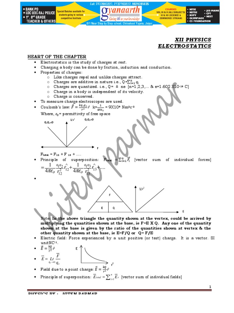 Electrostatics | PDF | Electrostatics | Capacitor