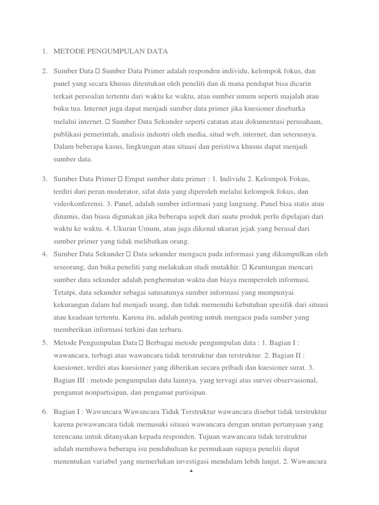 Metode Pengumpulan Data Dan Metode Kano | PDF