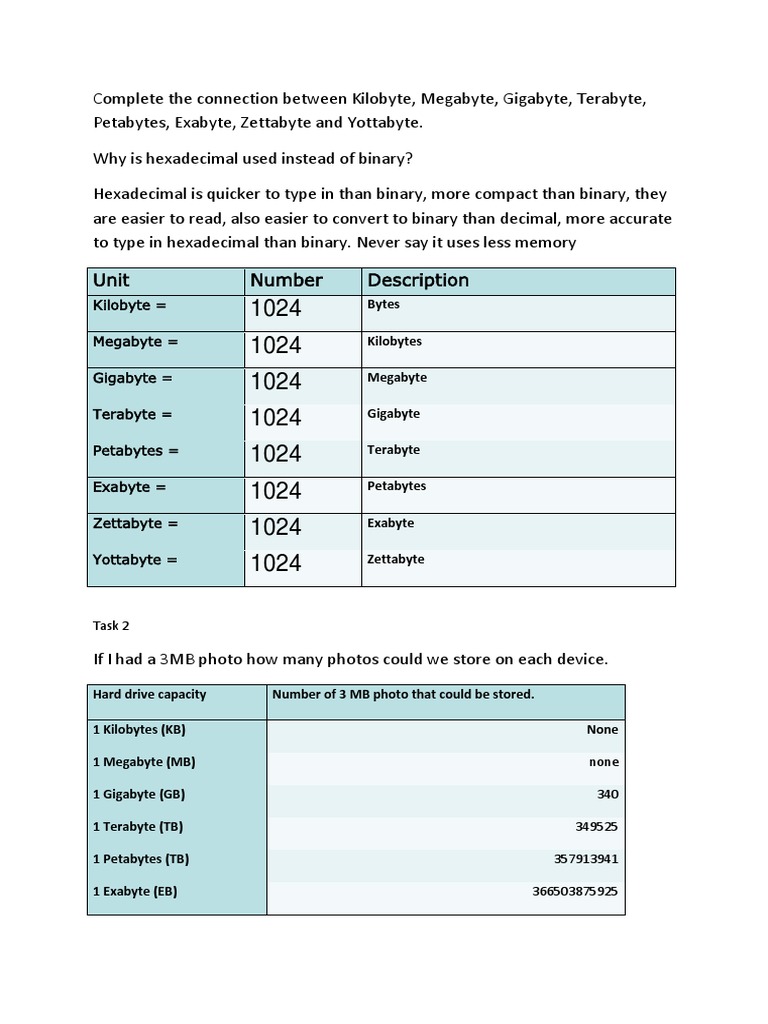 Data Units and Storage Capacity Guide | PDF