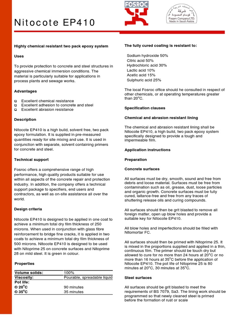 nitocote_ep410 | Epoxy | Flammability | Free 30-day Trial | Scribd