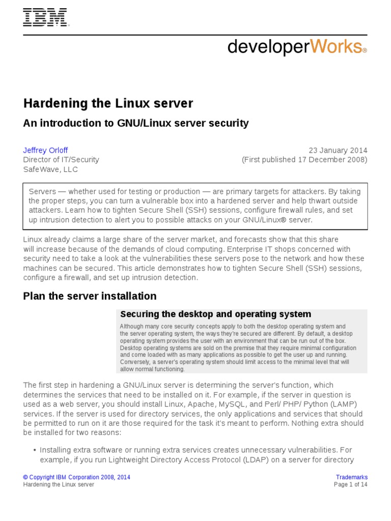 L Harden Server PDF | PDF | Secure Shell | Port (Computer Networking)