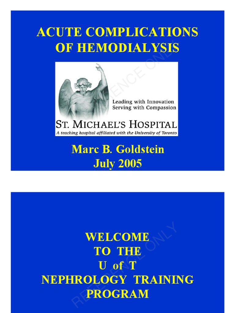 Acute Complications of Hemodialysis | PDF | Dialysis | Hemodialysis