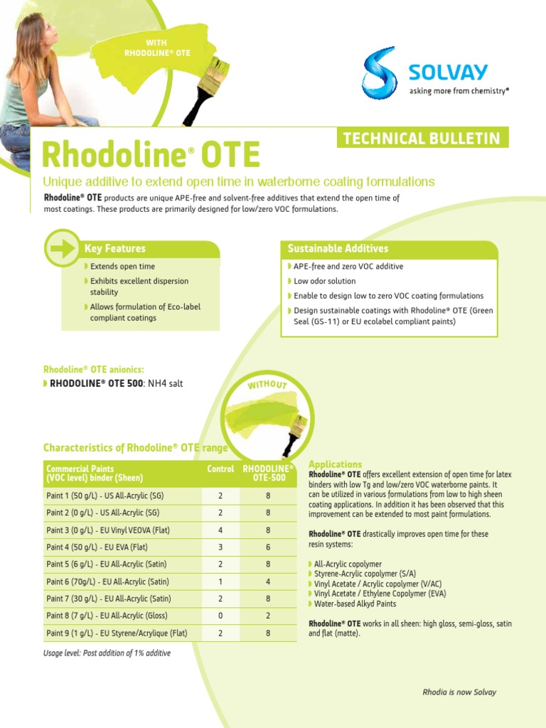 Rhodoline Ote 500 | PDF | Conservation And Restoration Materials | Paint