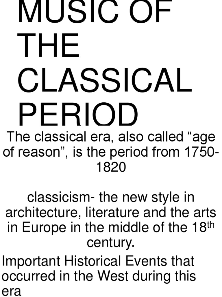 Classical Period Music Overview | PDF | Classical Period (Music ...