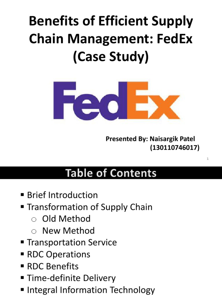 FedEx Supply Chain Management | PDF | Warehouse | Supply Chain