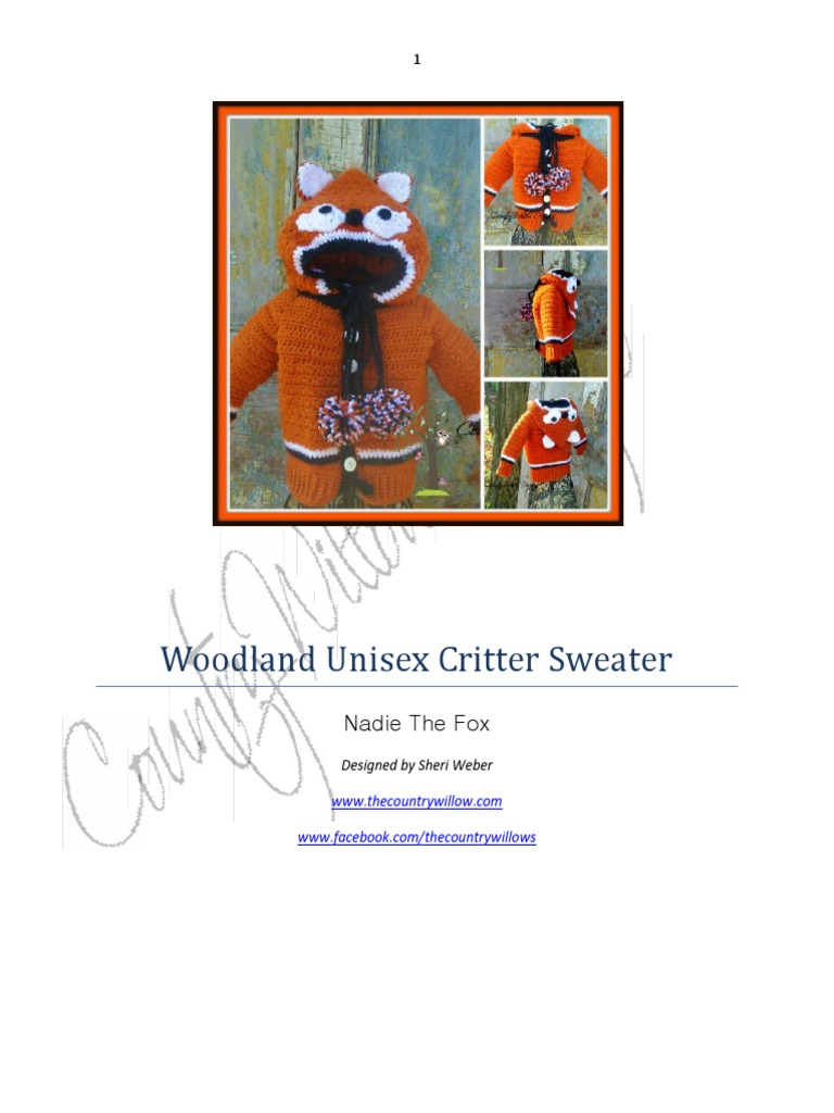 Woodland Unisex Critter Sweater | PDF