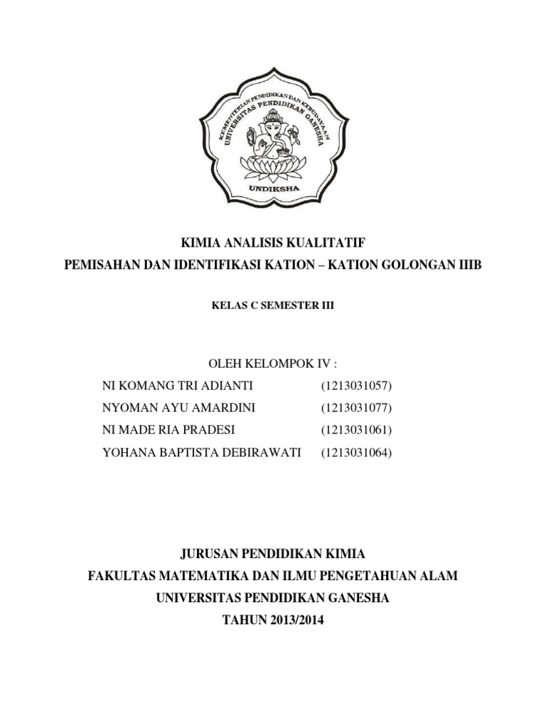 Pemisahan Kation Golongan IIIB | PDF