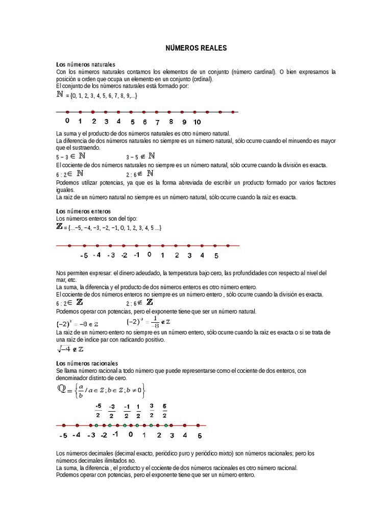Sistema de Números Racionales y Reales | PDF