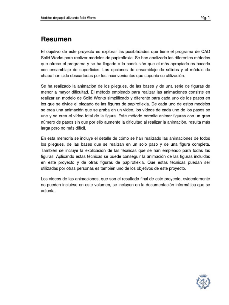 Papiroflexia Solidworks | PDF | Origami | Animación