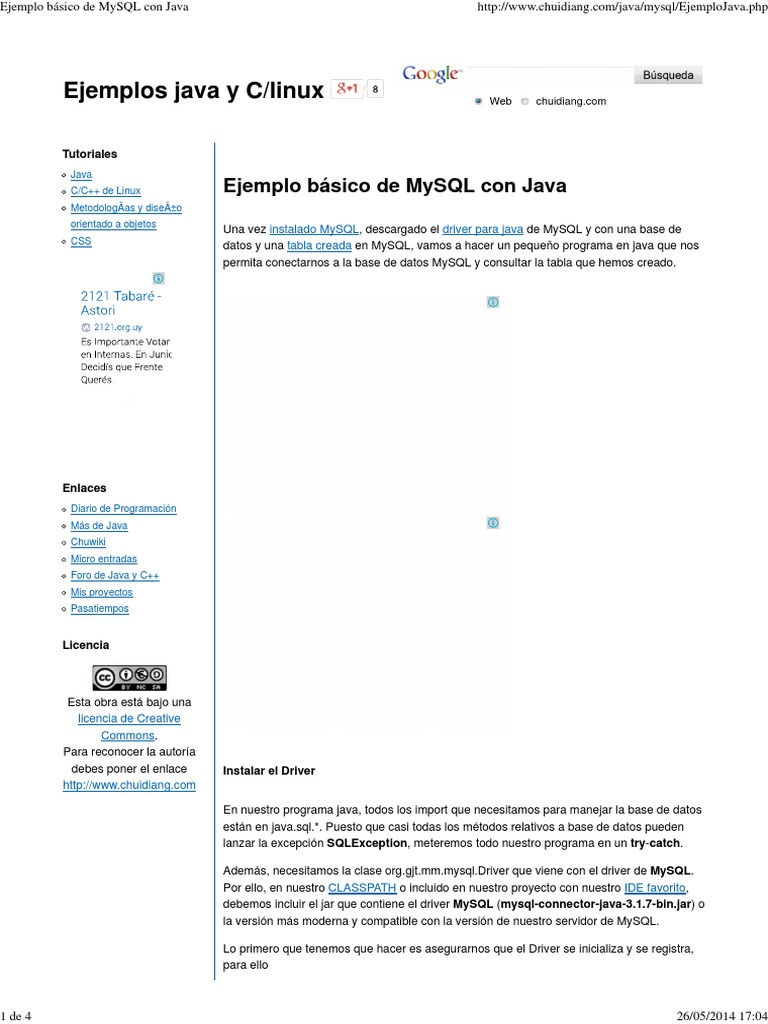 Ejemplo Básico de MySQL Con Java | PDF | Java (lenguaje de programación) | Mi sql