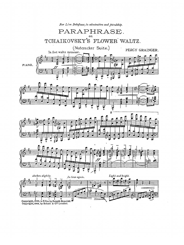 Grainger - Tchaikovsky - Valzer Dei Fiori | PDF