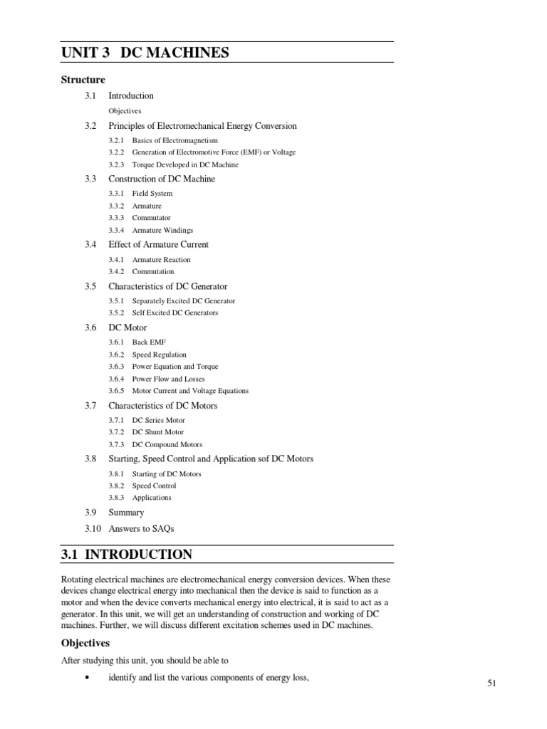 Unit 3 DC Machines: Structure | PDF