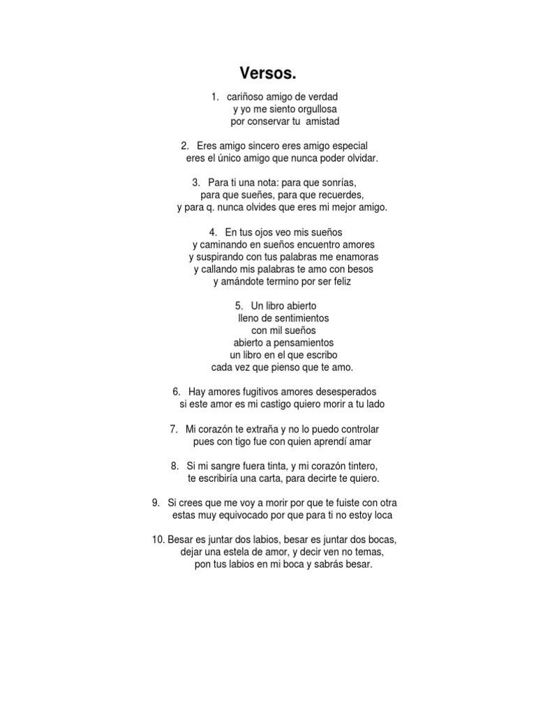 Versos | PDF | Amor | Naturaleza