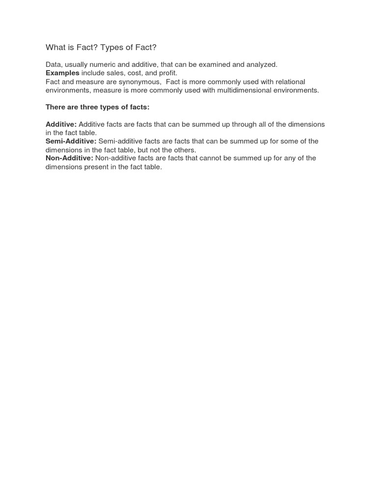Understanding Types of Facts | PDF | Finance & Money Management