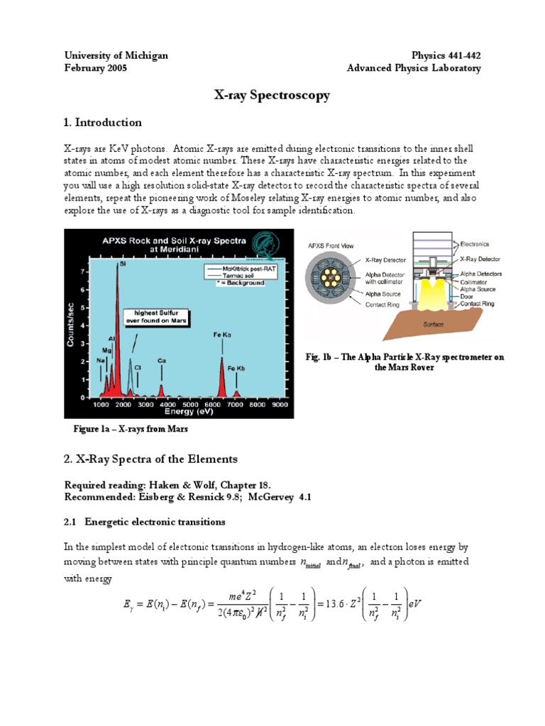X Ray Spectroscopy v2 | PDF | Radioactive Decay | X Ray