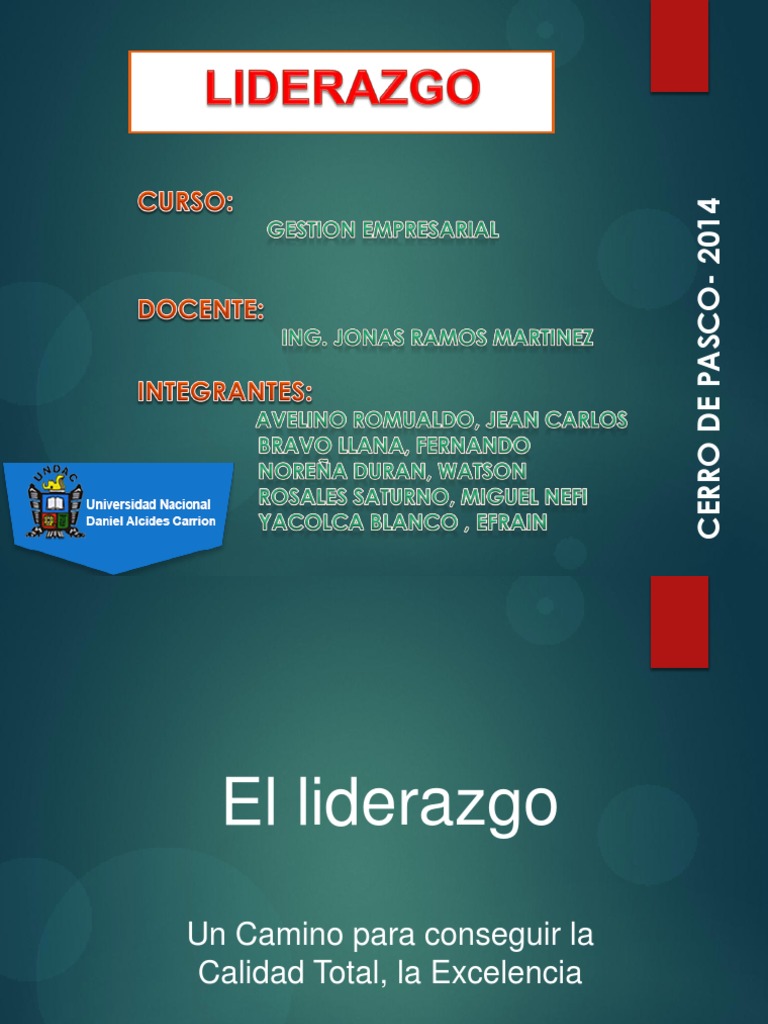 Liderazgo - DIAPOSITIVAS | PDF | Liderazgo | Conceptos psicologicos