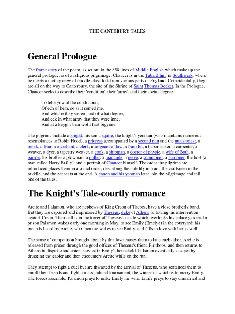 An Insightful Overview of The Canterbury Tales' General Prologue and ...