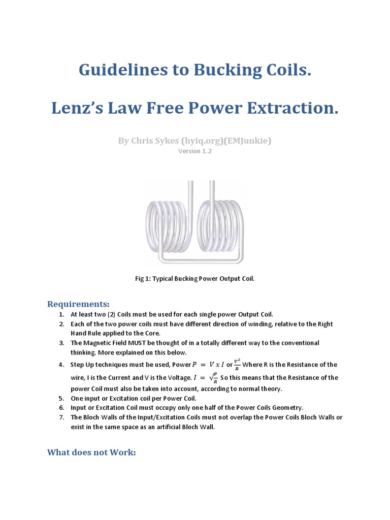 Bucking Coils: Lenz's Law Power Guide | PDF | Inductor | Electric Generator