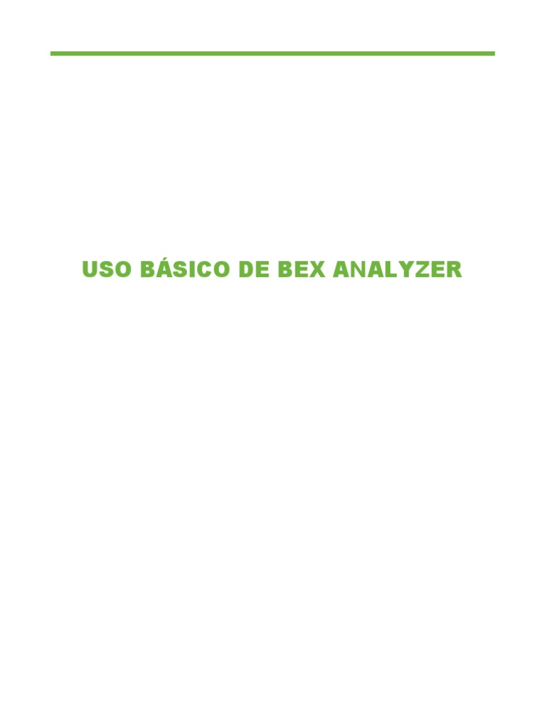Manual Básico De Bex Analyzer Compartir Pdf Usuario Informática Microsoft Excel