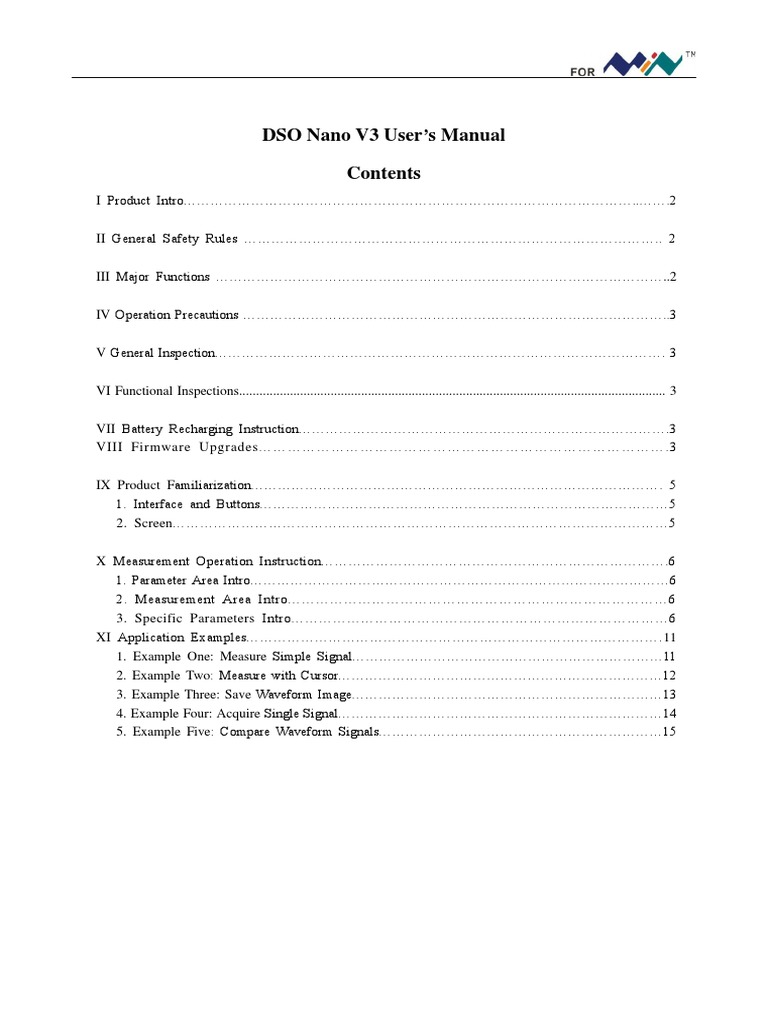 DSO Nano V3 User's Manual | PDF | Manufactured Goods | Electronic Engineering