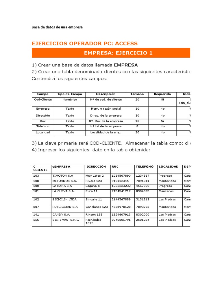 Base de Datos de Una Empresa | PDF