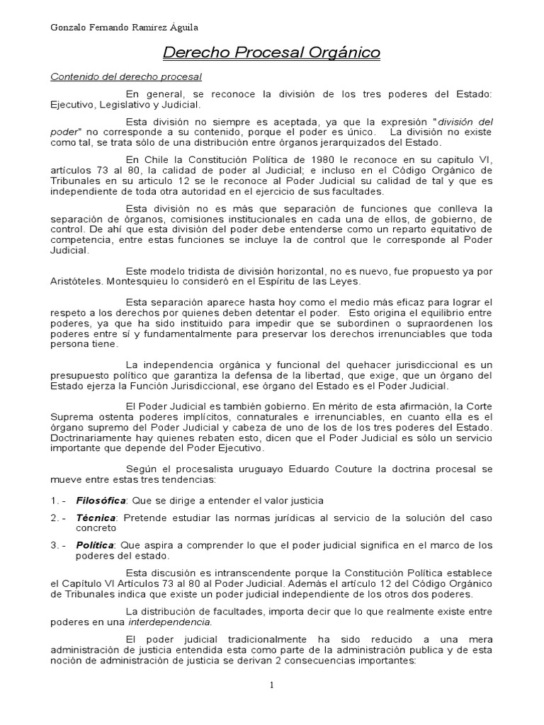 Derecho Procesal: Estructura y Funciones | PDF | Ley procesal ...