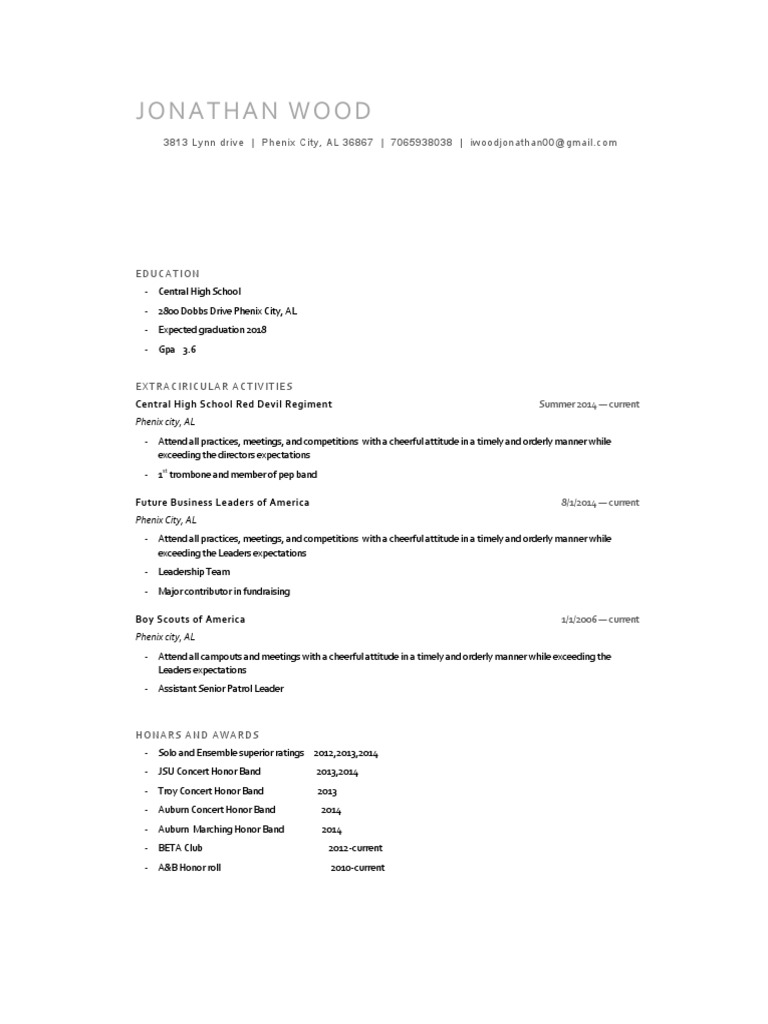 Chronological Resume Jonathan Wood | PDF | Wellness