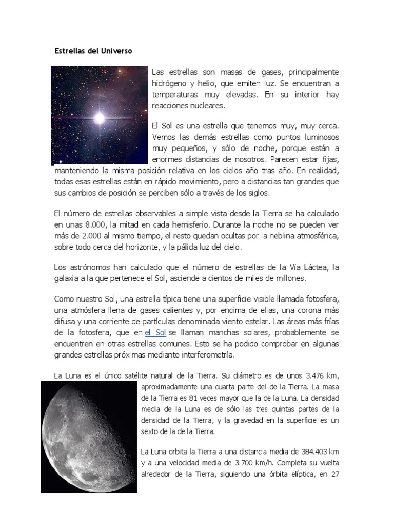 Estrellas Del Universo | PDF | Estrellas | Dom