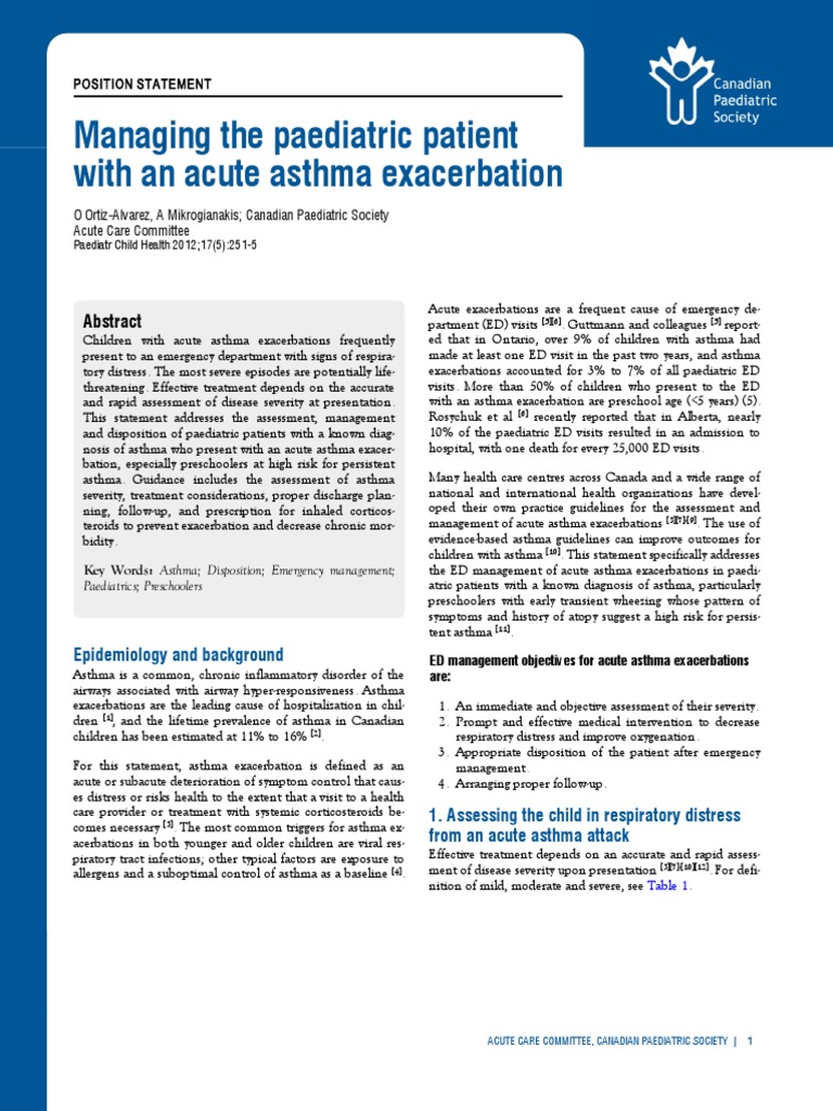 Management Acute Asthma Exacerbation | PDF | Asthma | Intensive Care Medicine