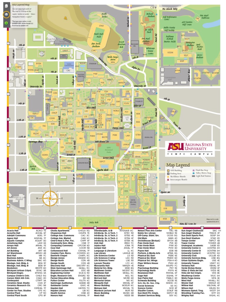 ASU Tempe Campus Map Overview | PDF