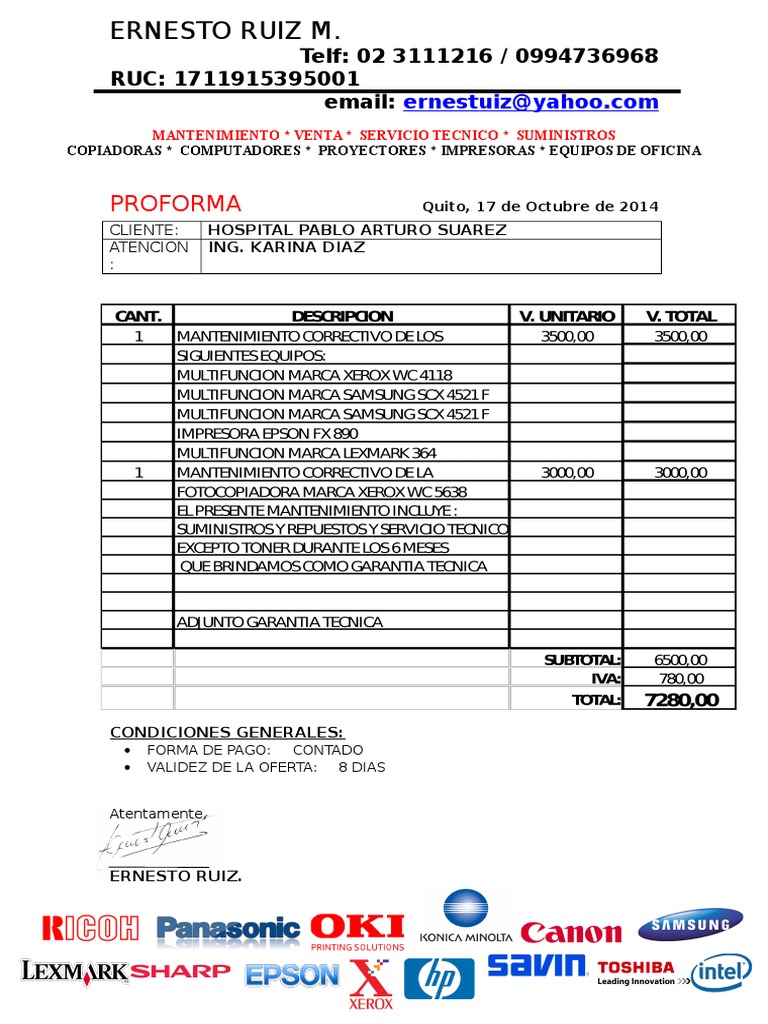 Proforma Hpas Correctivo 1 | PDF | Negocios