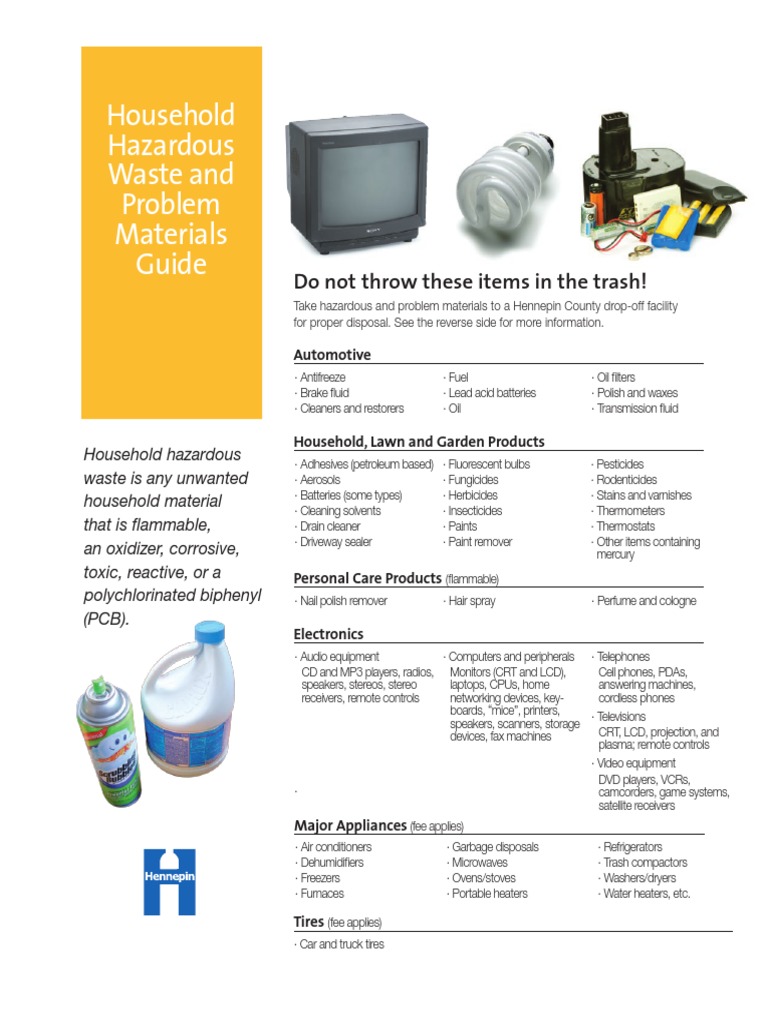 Household Hazardous Waste Guide 102009 | PDF | Cooking, Food & Wine ...