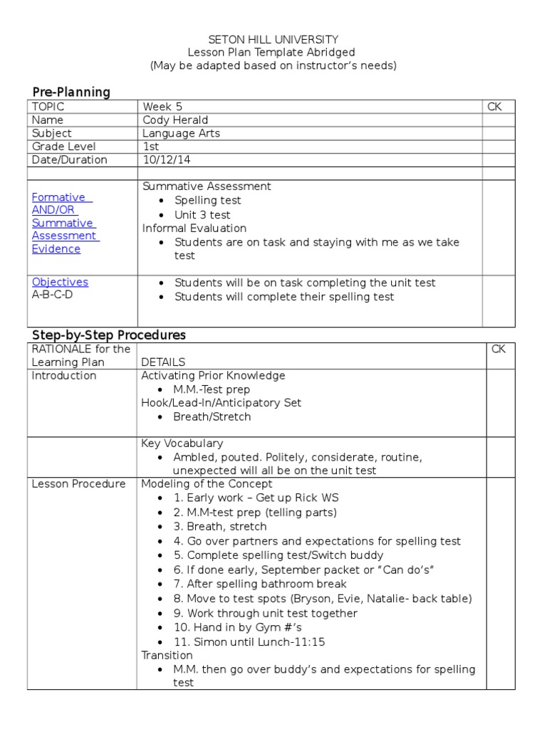 Summative Lesson | PDF