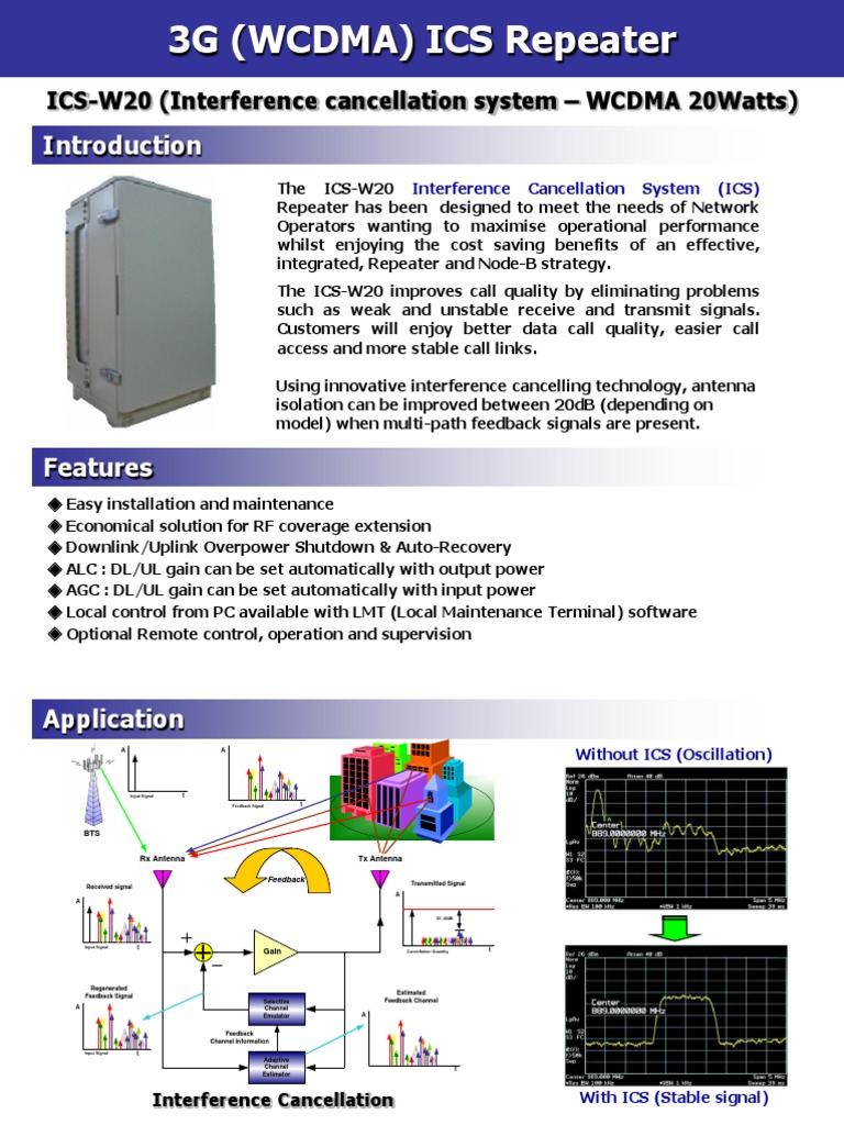 Brochure ICS Repeater (20W) WCDMA | PDF | Feedback | Electromagnetic ...