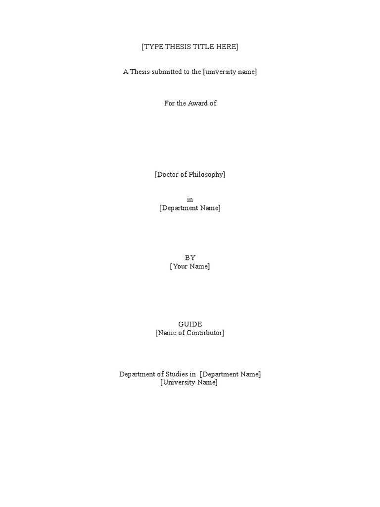 Thesis Template | PDF | Career & Growth | Language Arts & Discipline